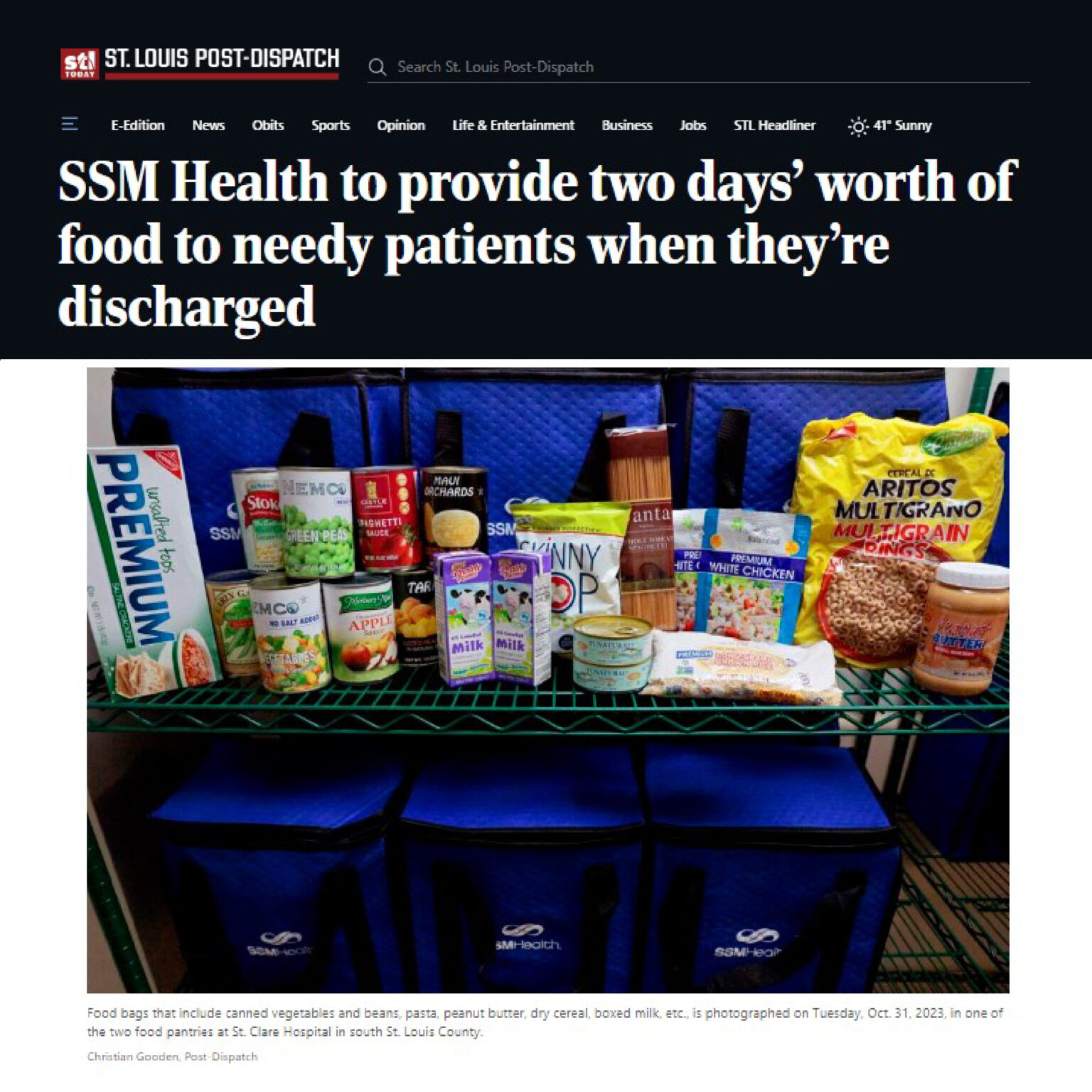 SSM Health Helps Patients Facing Nutritional Insecurity | St. Louis ...